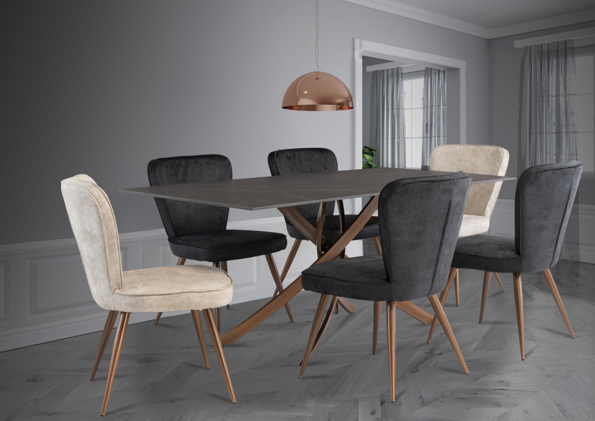 Rocca 1.8m Dining Table Mooney Black/ Antique Brass WF – Smyth Patterson